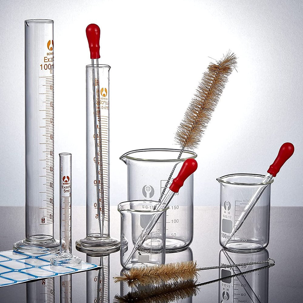 12pcs Lab Measuring Glass Beakers Set 50ml 100ml 250ml Glass Graduated ...