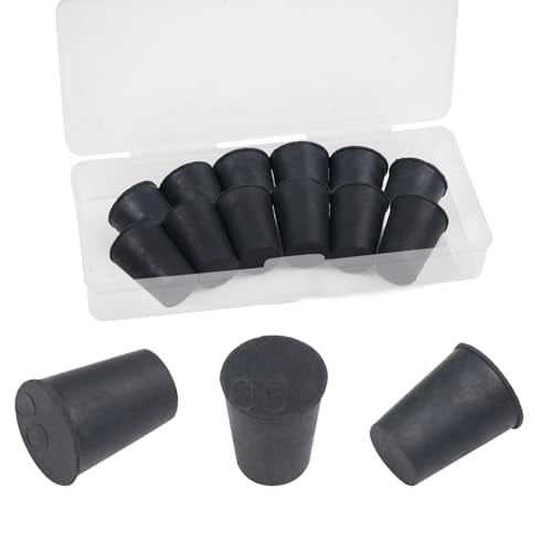 12pcs Lab Rubber Stoppers 11x15x20mm Black Tapered Shaped Solid Rubber ...
