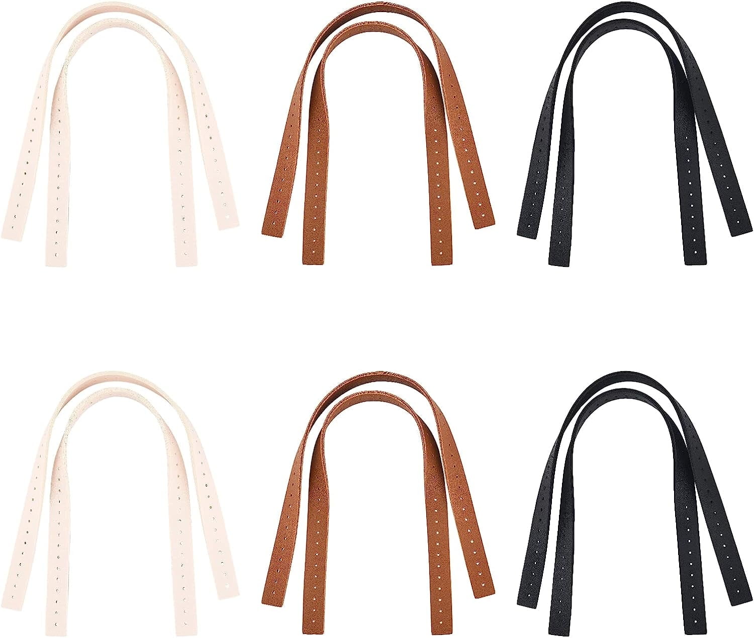 12pcs Leather Bag Straps 3 Colors PU Leather Purse Handles with Holes ...