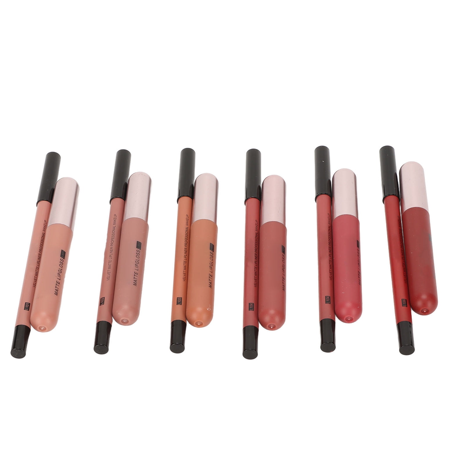 12pcs Lip Gloss Makeup Set Different Color Waterproof Lasting Lip Liner ...