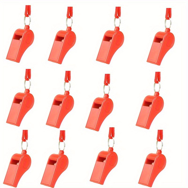 12pcs Loud and Clear Coach's Whistles with Hanging Straps - Durable ABS ...