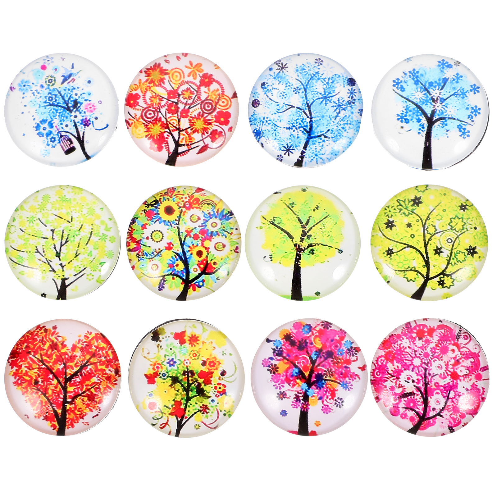 12pcs Love Style Refrigerator Magnets Kitchen Round Glass Magnets ...