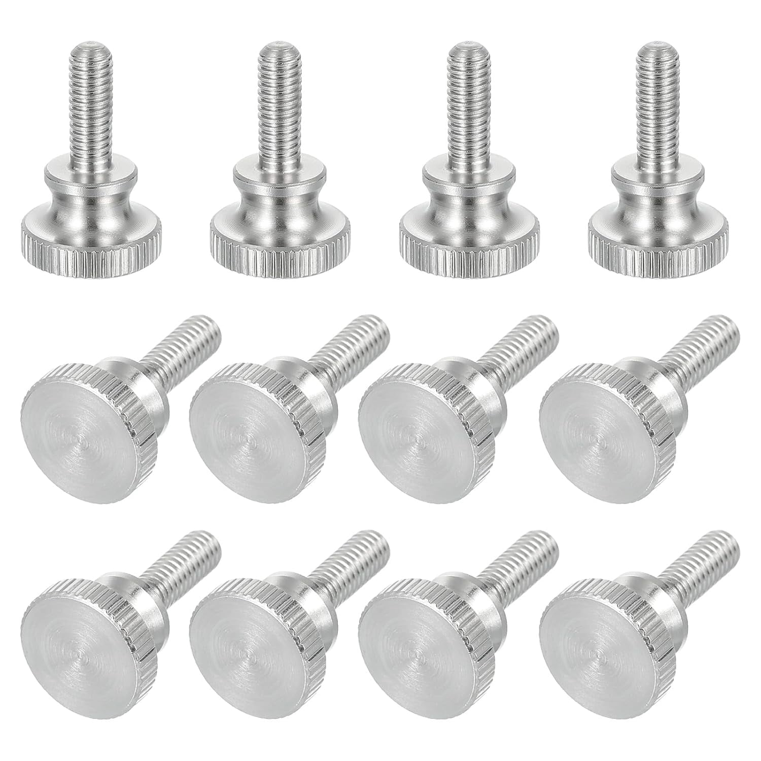 12pcs M4 x 10mm Knurled Thumb Screws, 304 Stainless Steel Diamond Head ...