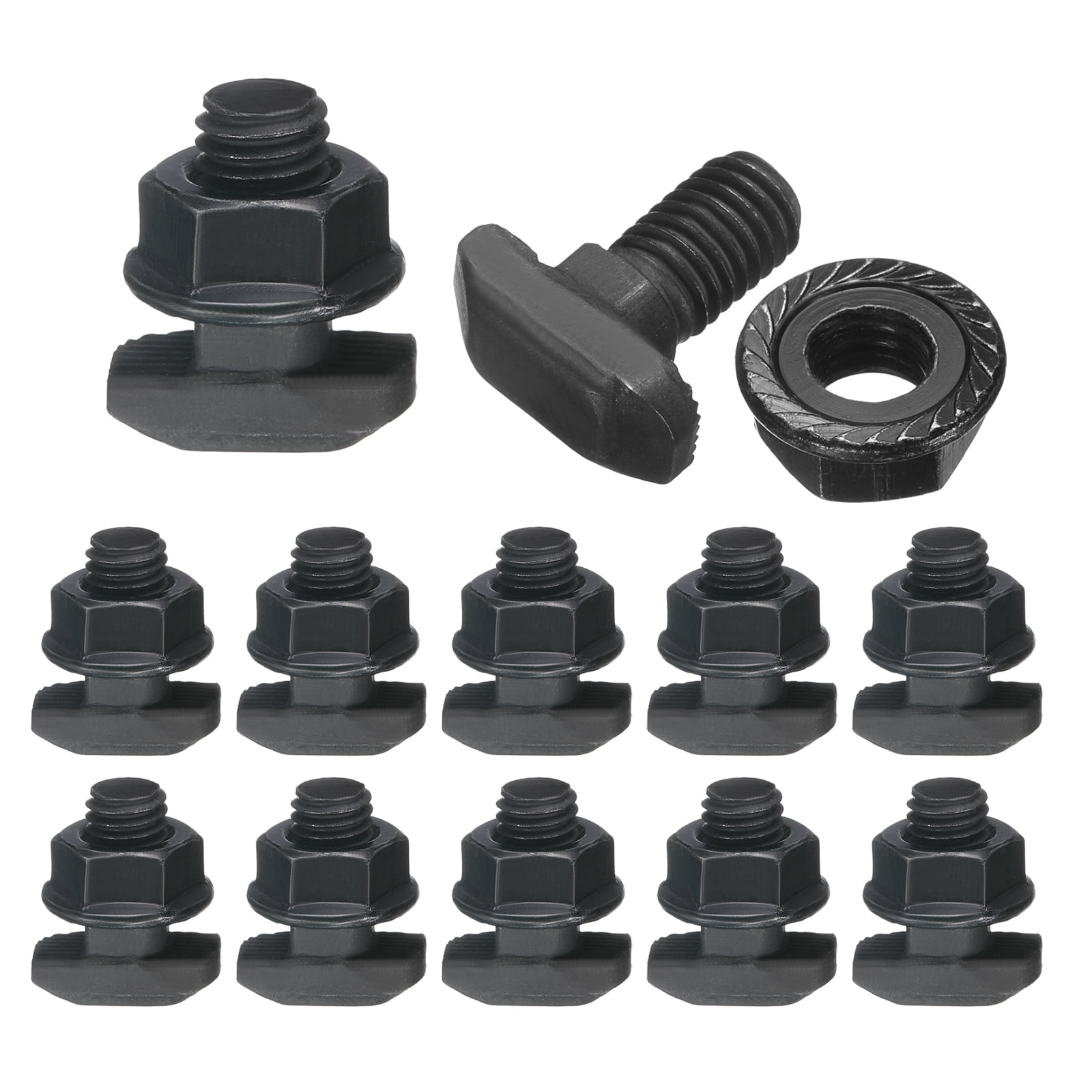 12pcs M8x16mm t Slot Drop-in Bolt Carbon Steel Hammer Head Bolts with ...