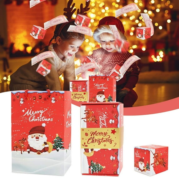 12pcs Merry Christmas Explosion Gift Box, Unique Pop-Up Bouncing Box ...