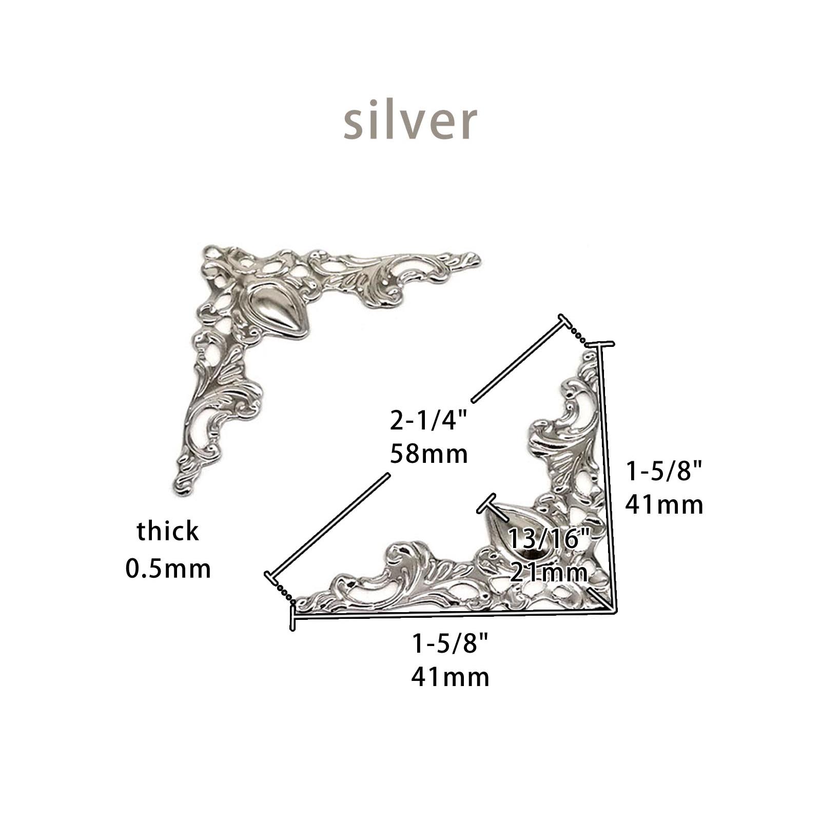12pcs Metal Decorative Corner Cover Edge Protector for Book Scrapbook ...