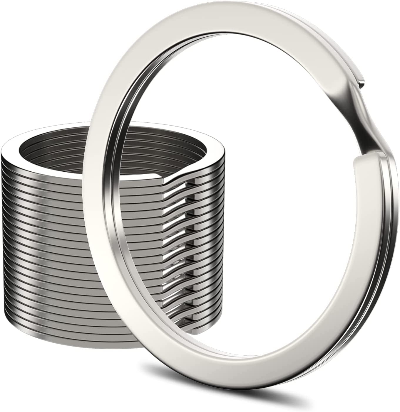 12pcs Metal Flat Key Rings, 1 inch Thick Round Split Keyring for Car ...