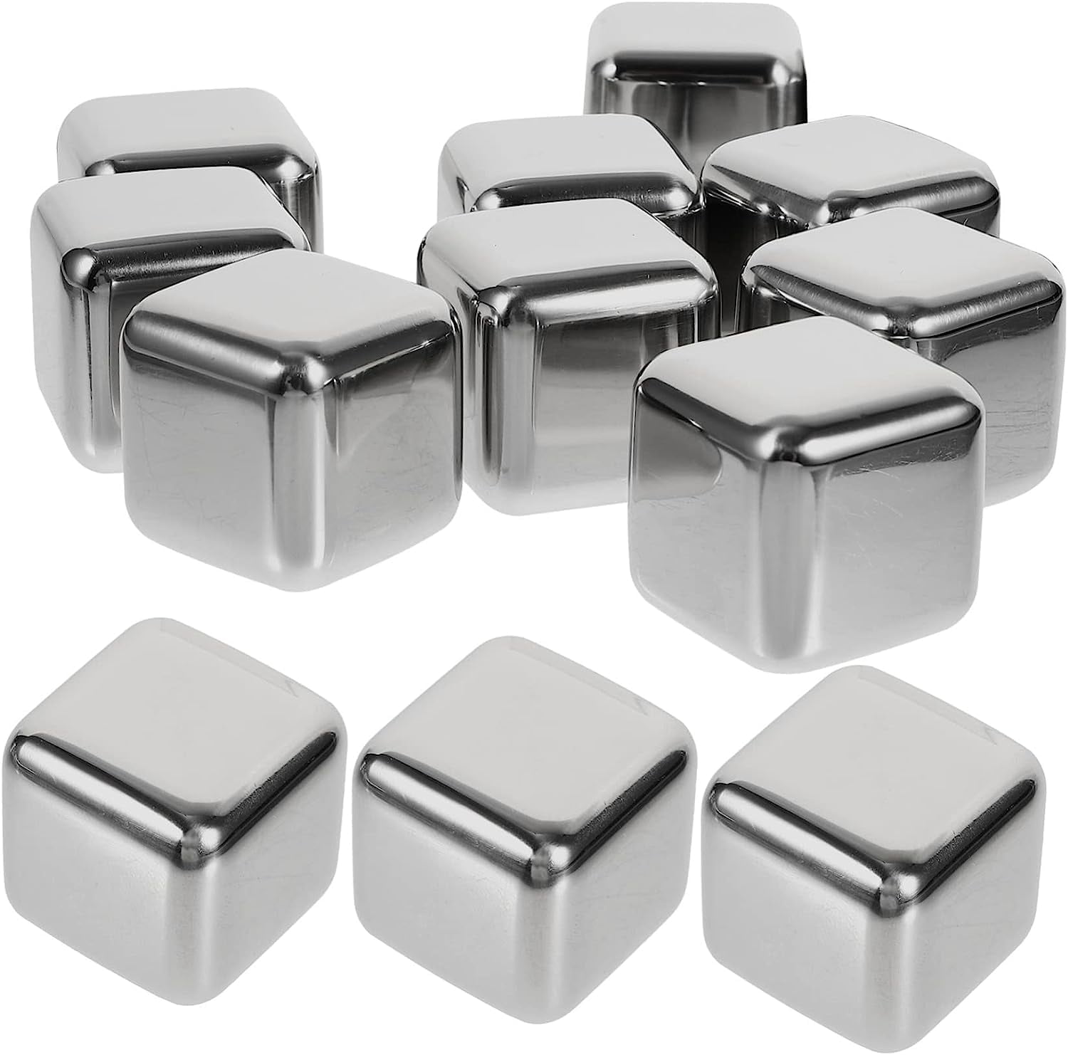 12pcs Metal Ice Cubes Stainless Steel Ice Cube Stainless Steel Set ...
