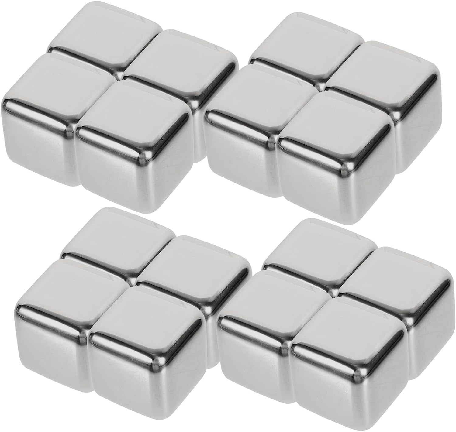 12pcs Metal Ice Cubes Stainless Steel Set Stainless Steel Ice Cubes ...