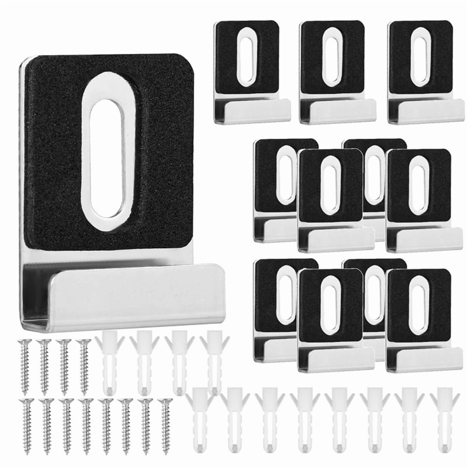 12pcs Metal Mirror Holder Kit, Mirror Clips with Screws Rubber Pads ...