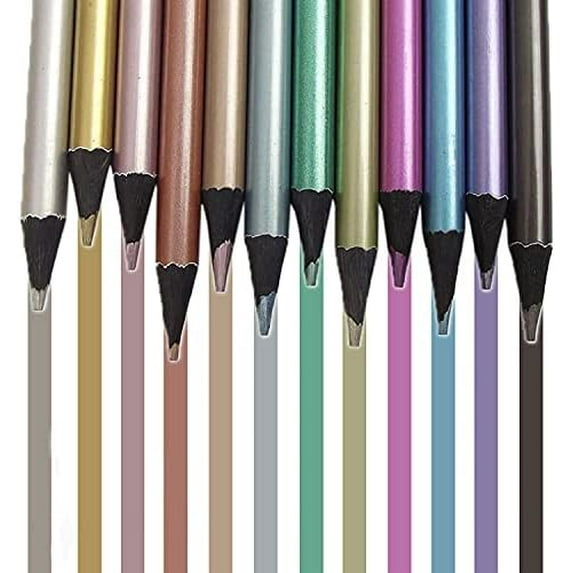 12pcs Metallic Non Toxic Colored Drawing Pencils 12 Color Drawing ...