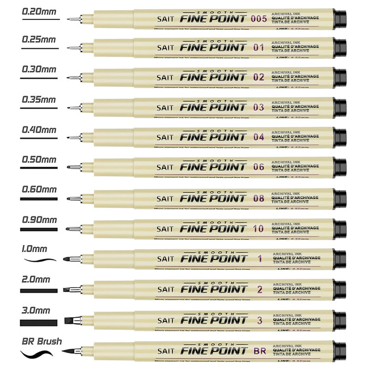 12pcs Micro Fineliner Drawing Art Pens Waterproof Art Brush Set with 12 ...