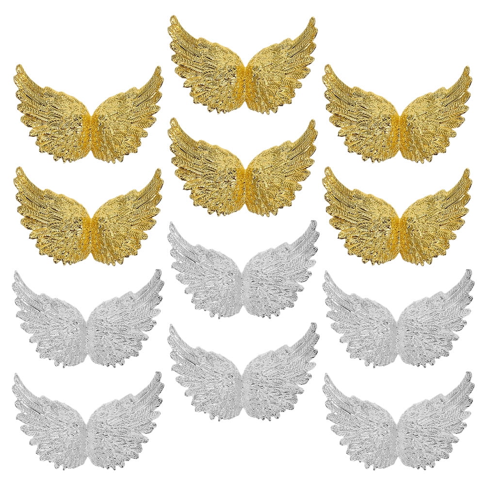 12pcs Mini 8cm Angel Wings Cake Decorations Plastic Angel Wing Toppers ...