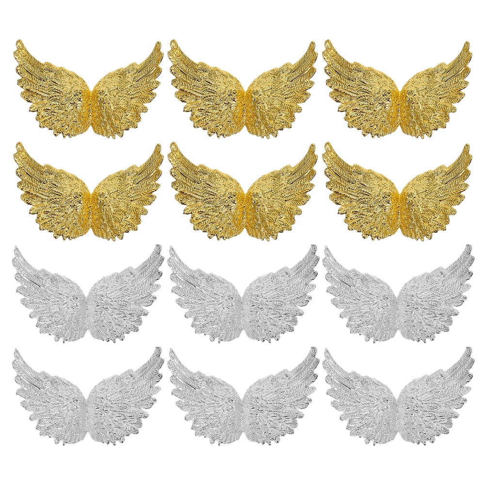 12pcs Mini 8cm Angel Wings Cake Decorations Plastic Angel Wing Toppers ...