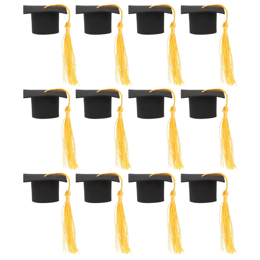 12pcs Mini Graduation Caps Wine Bottle Cover Toppers Graduation Cake ...