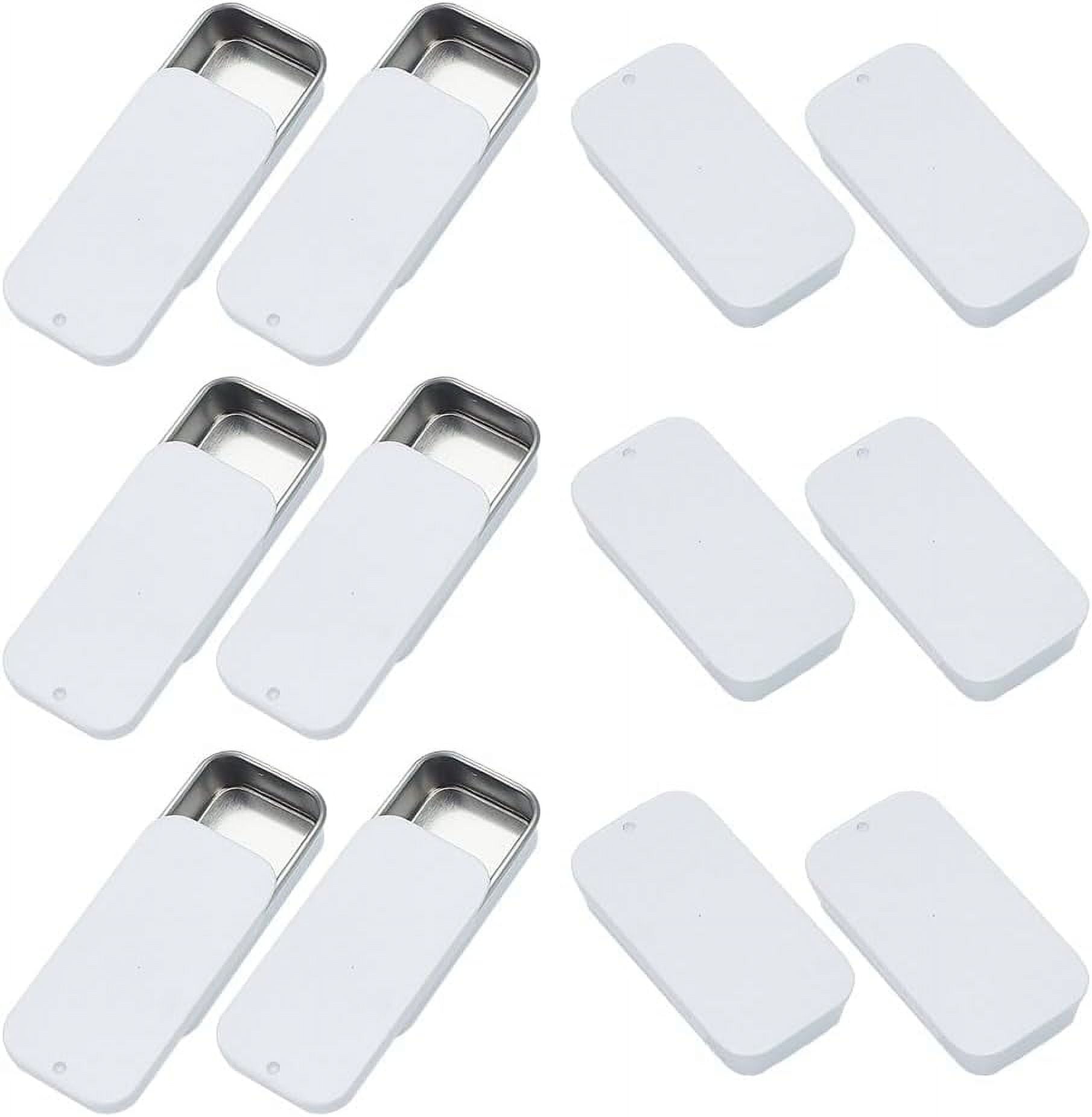 12pcs Mini Metal Tin Box Slide Tin Container Empty Storage Organizer ...