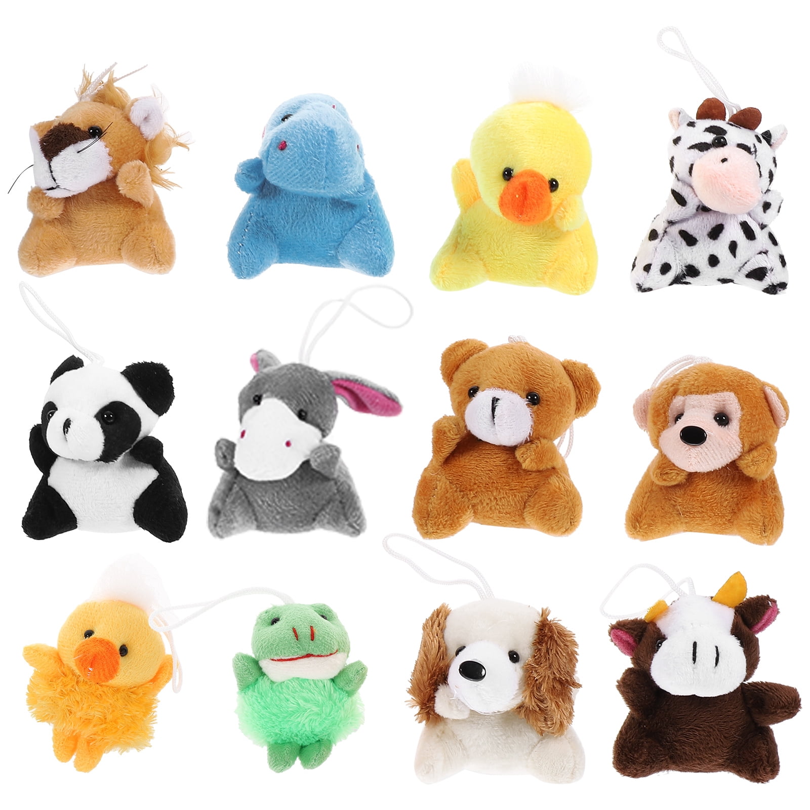 12pcs Mini Plush Animals Decor Small Stuffed Animal Plush Pendants ...