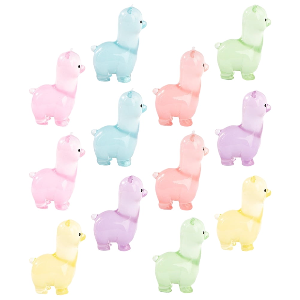 12pcs Miniature Alpaca Statues Resin Alpaca Figurine Cute Animal Mini ...