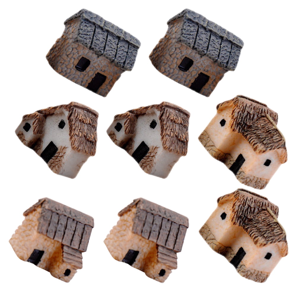 OUNONA Set of 12 Resin Miniature Landscape Houses for Garden Decor ...