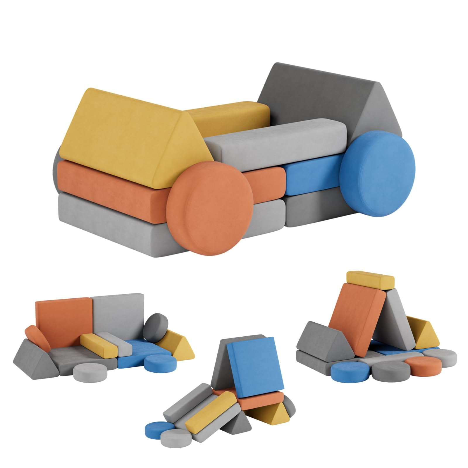 12pcs Modular Kids Play Couch, Naches Nugget Couch Building Kit for ...