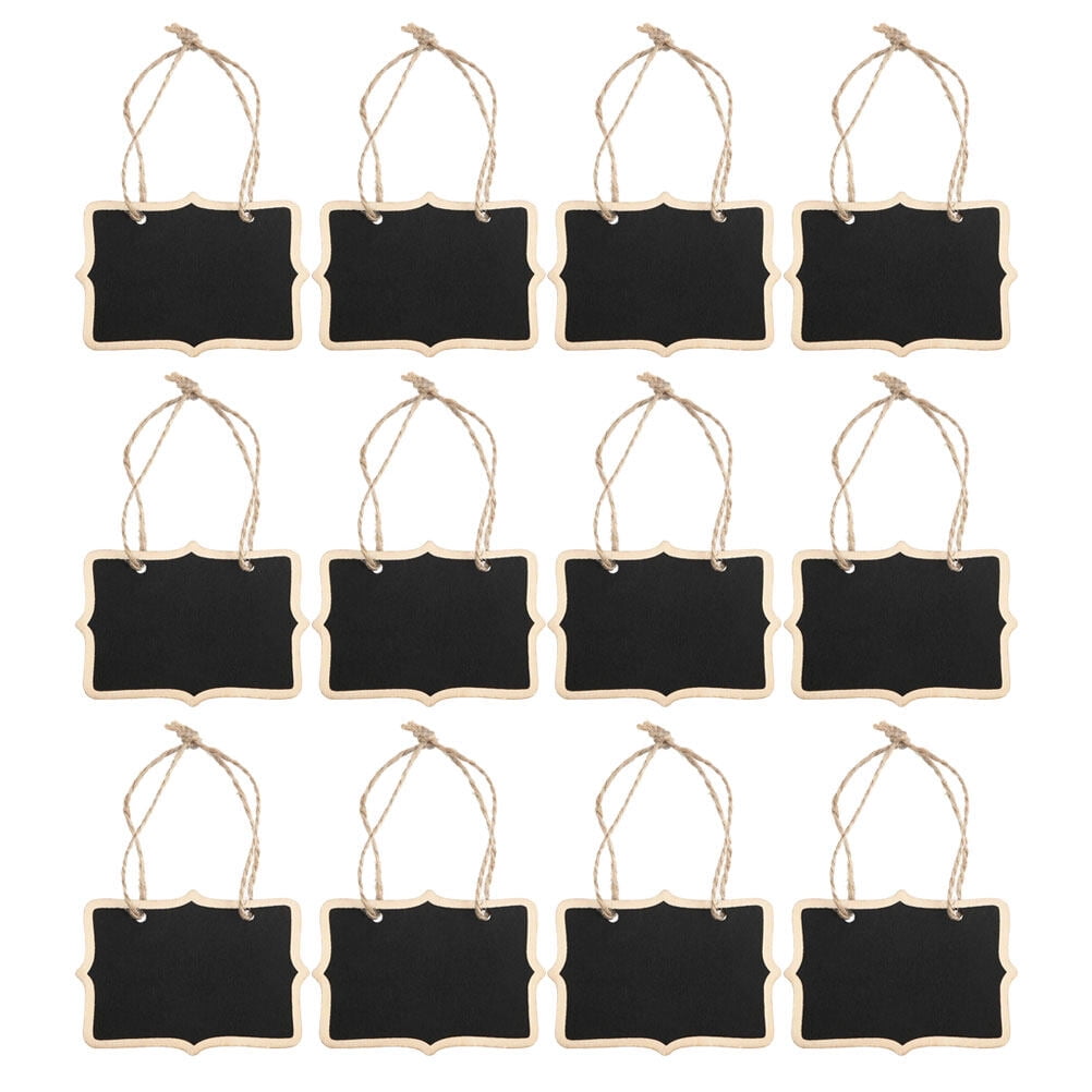 12 Hanging Chalkboard Signs Mini 2x3" Wood Double Sided Food Labels for ...