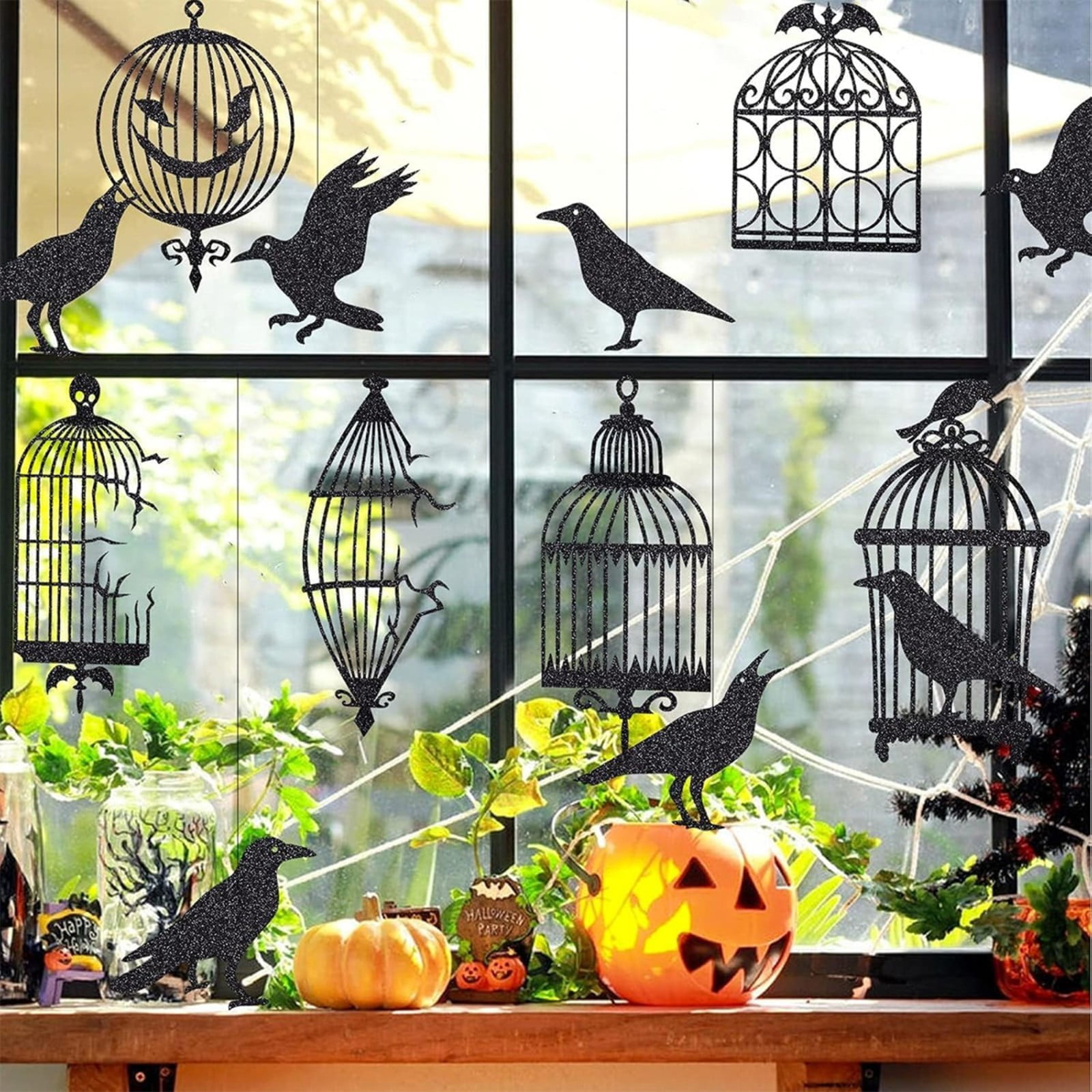 12pcs Mysterious Crow Decor - Vintage Gothic Halloween Decorations ...