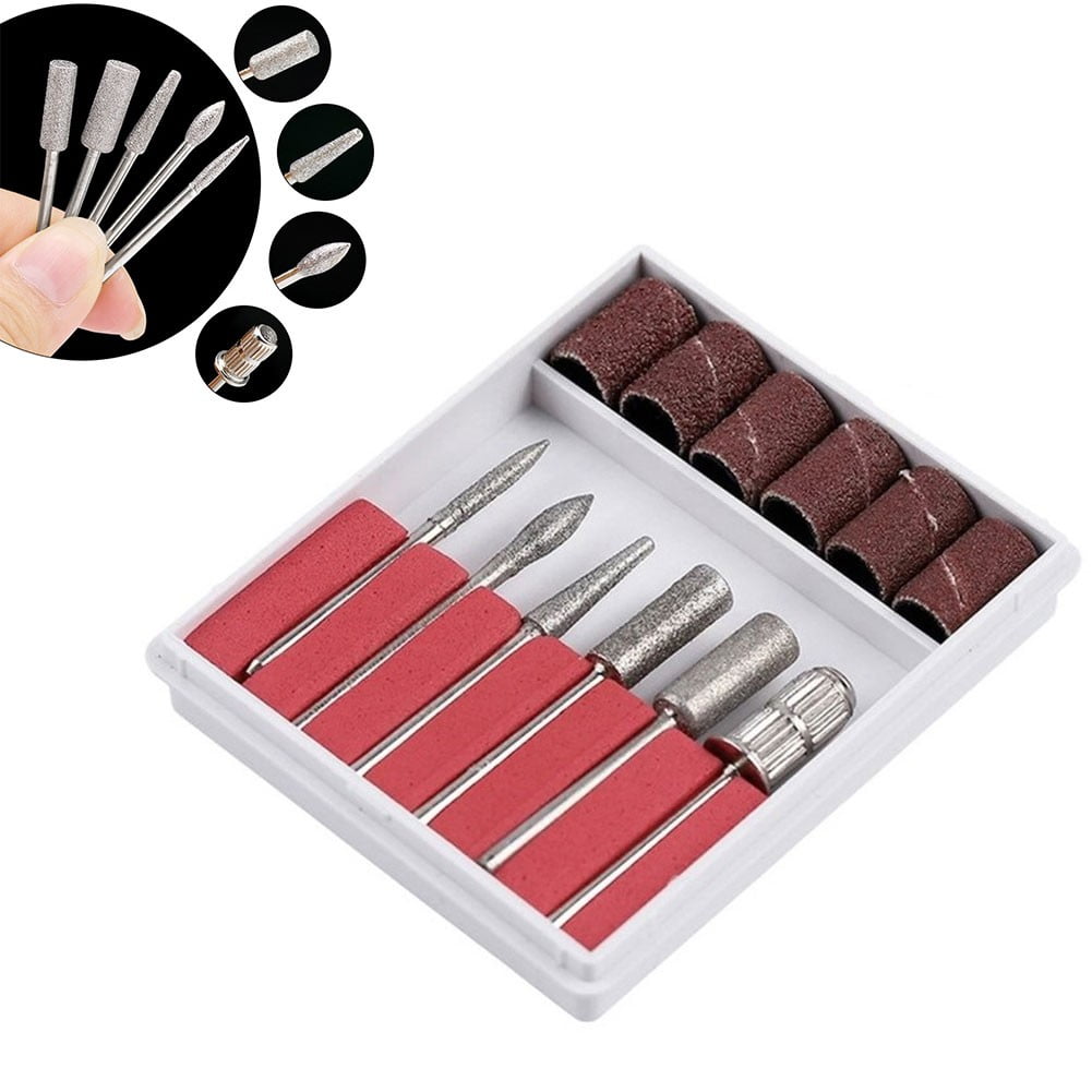 12pcs Nail Drill Bits Electric Nail File Cuticle Cutter Tips Clean Burr ...