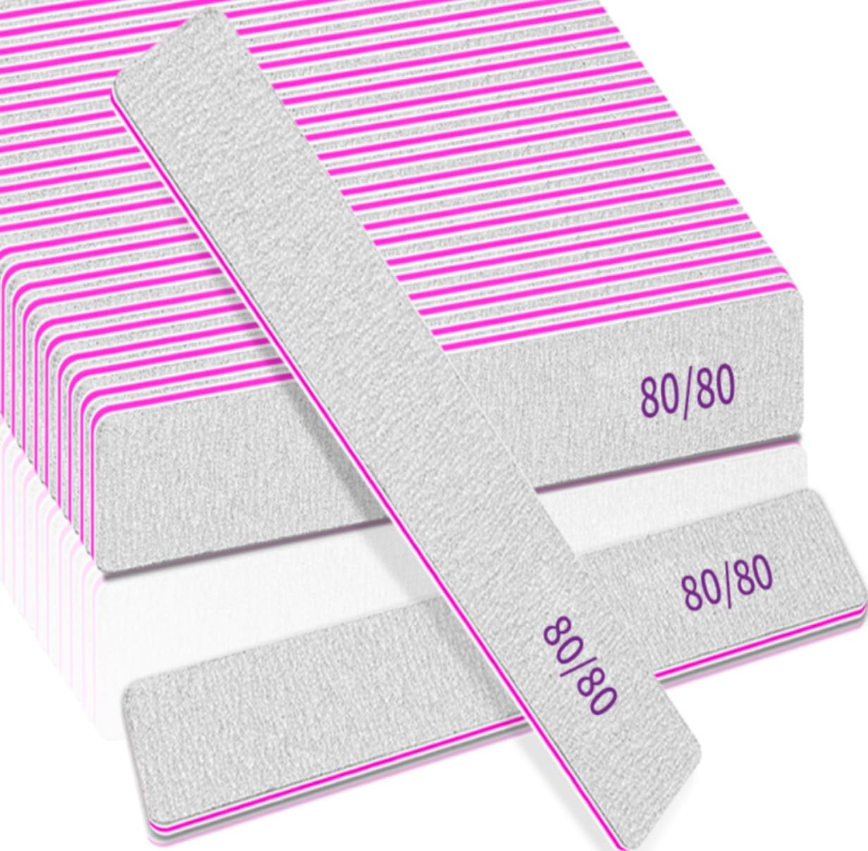 12pcs Nail Files 80 Grit, BLESWIN 80/80 Grit Nail Files, Jumbo Nail ...