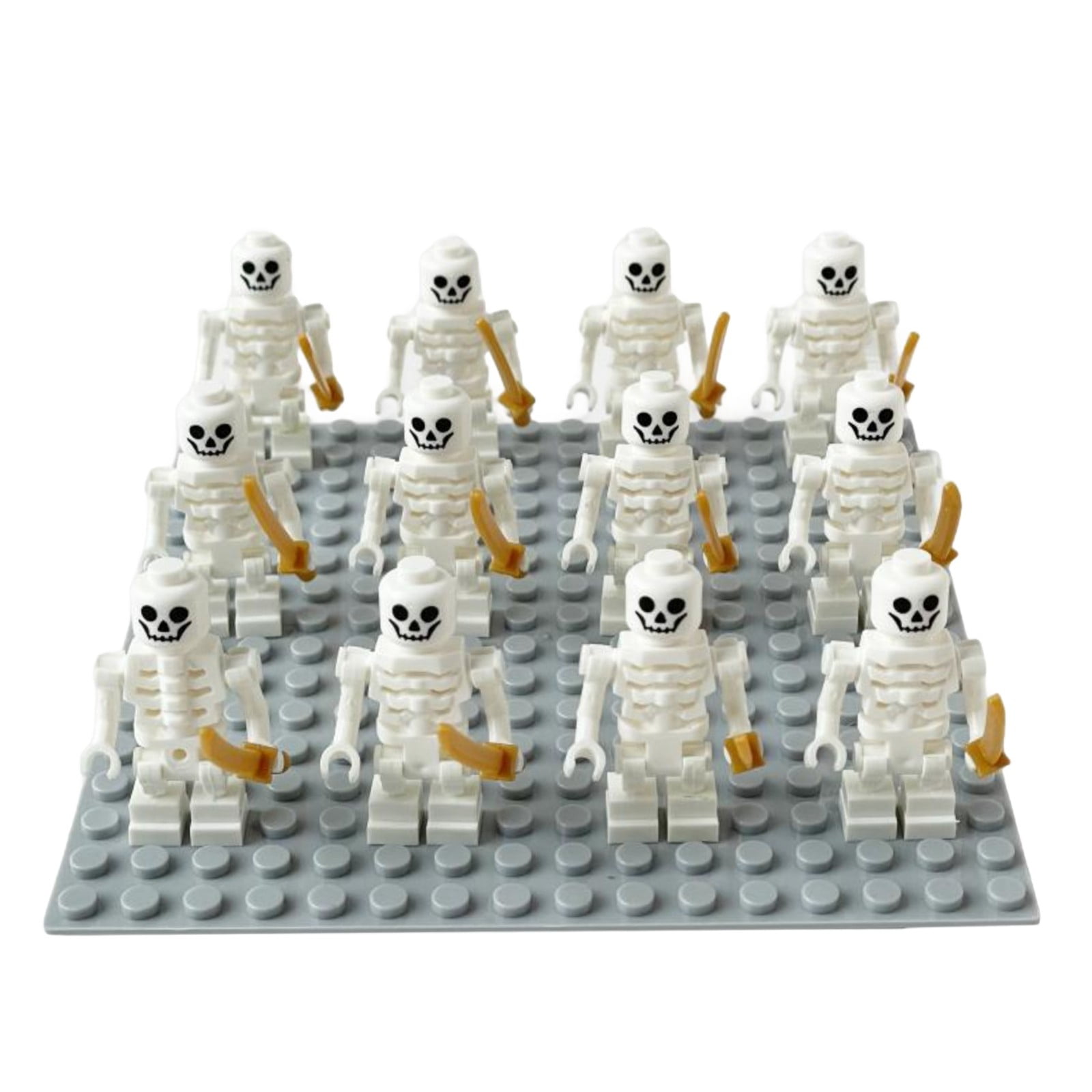 12pcs Ninja Skull Minifigure, 2-inch Tall Ninja Skull Building Block ...