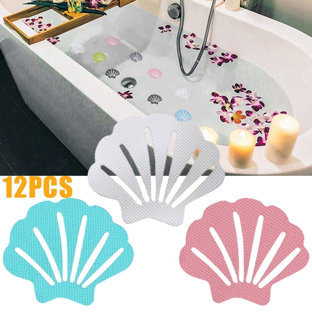 12pcs Non-Slip Shower Clip Stickers Non-Slip Shower Mat Floor Safety ...