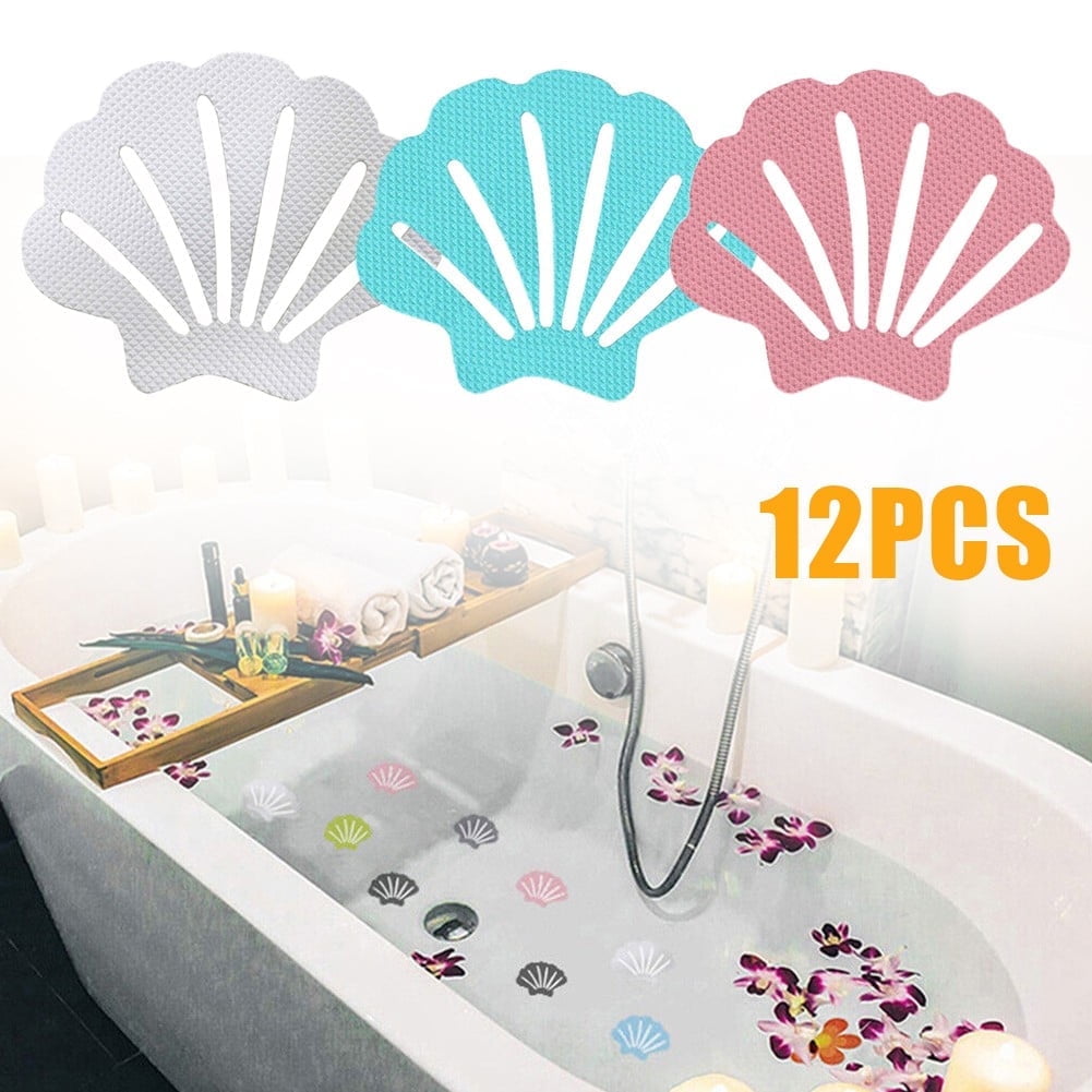 12pcs Non-Slip Shower Clip Stickers Non-Slip Shower Mat Floor Safety ...