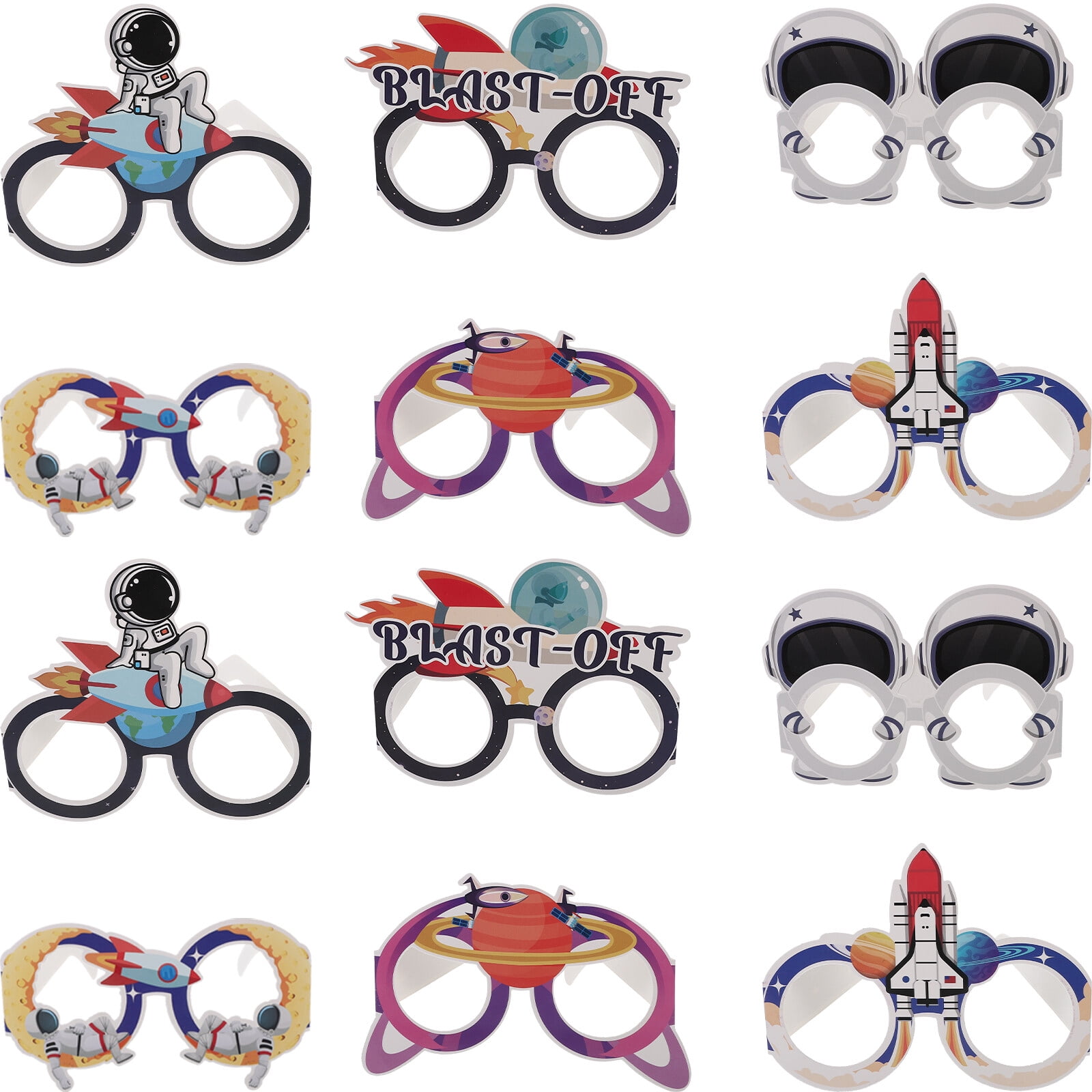 12pcs Outer Space Theme Paper Eyeglasses Outer Space Party Decorations ...