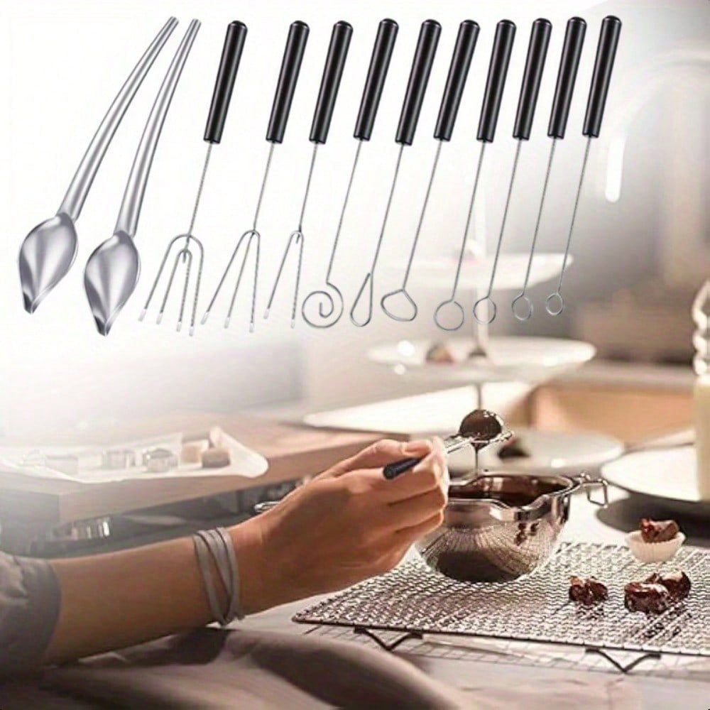 12pcs Packs Stainless Steel Candy Dipping Tool Chocolate Dipping Fork ...