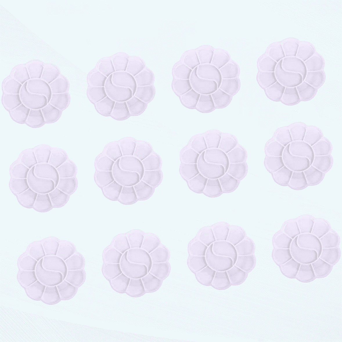12pcs Palette Color Mixer Plate Watercolor Mixing Tray Face Paint Color ...