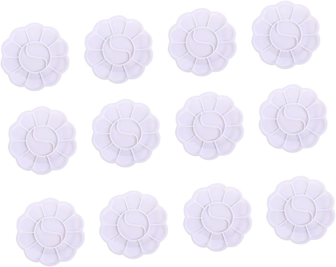 12pcs Palette Color Mixer Plate Watercolor Mixing Tray Face Paint Color ...