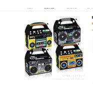 24 Pack 80s 90s Party Favor Boxes, Radio Gift Treat Bags, Disco Gable ...