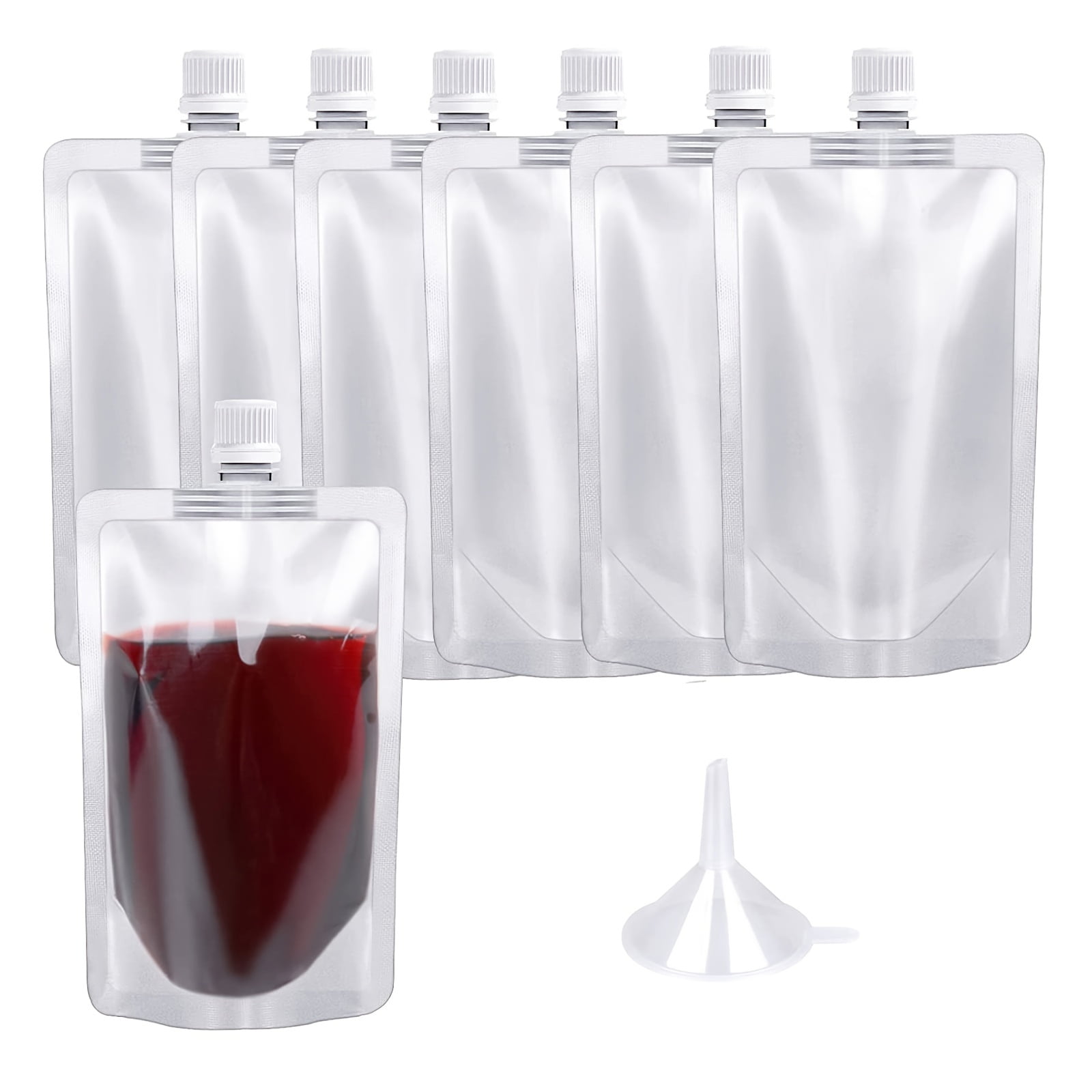 12pcs Plastic Flasks, 8oz Concealable And Reusable Drink Pouches, Leak ...