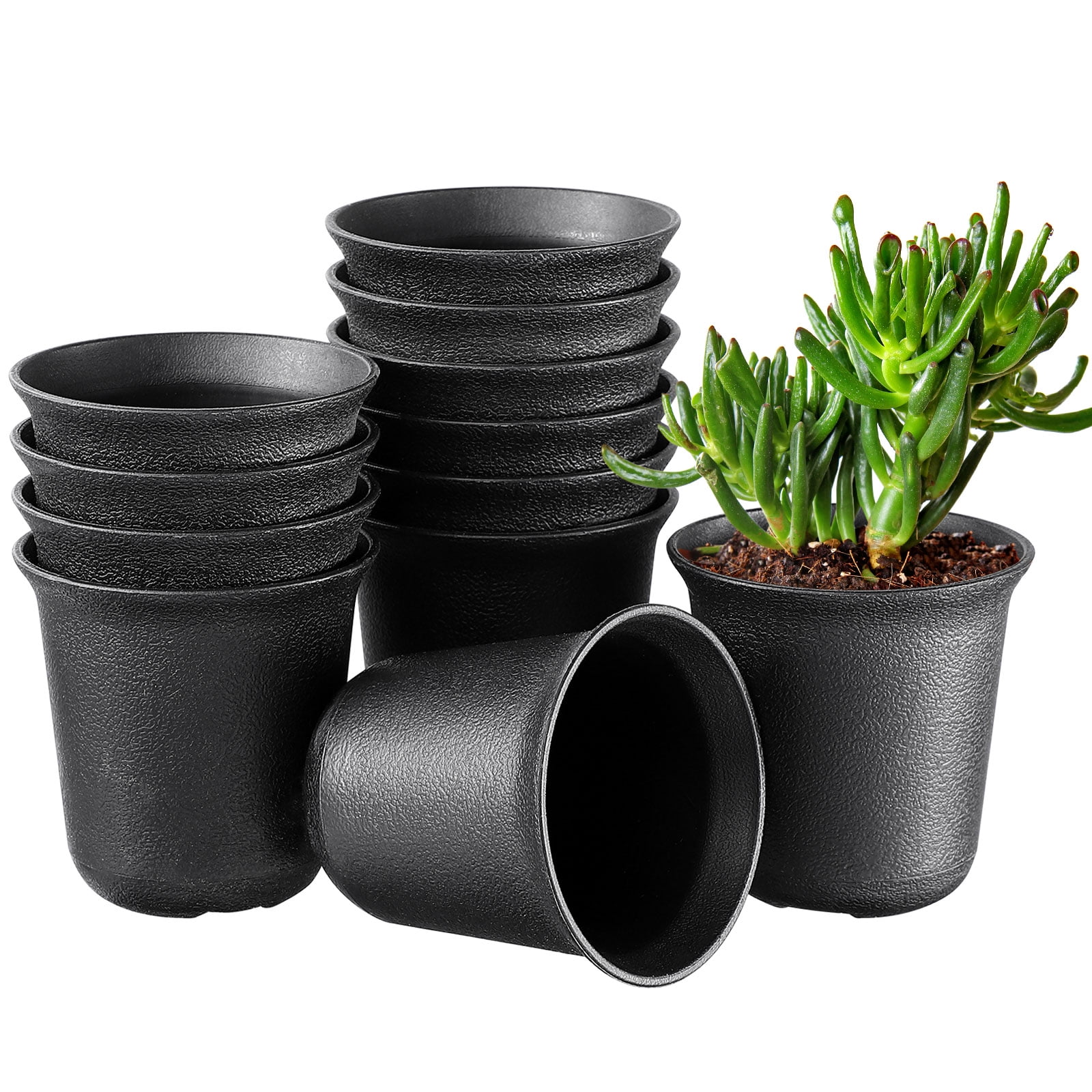12pcs Plastic Flower Pots Household Plant Pots Succulent Planters Small ...