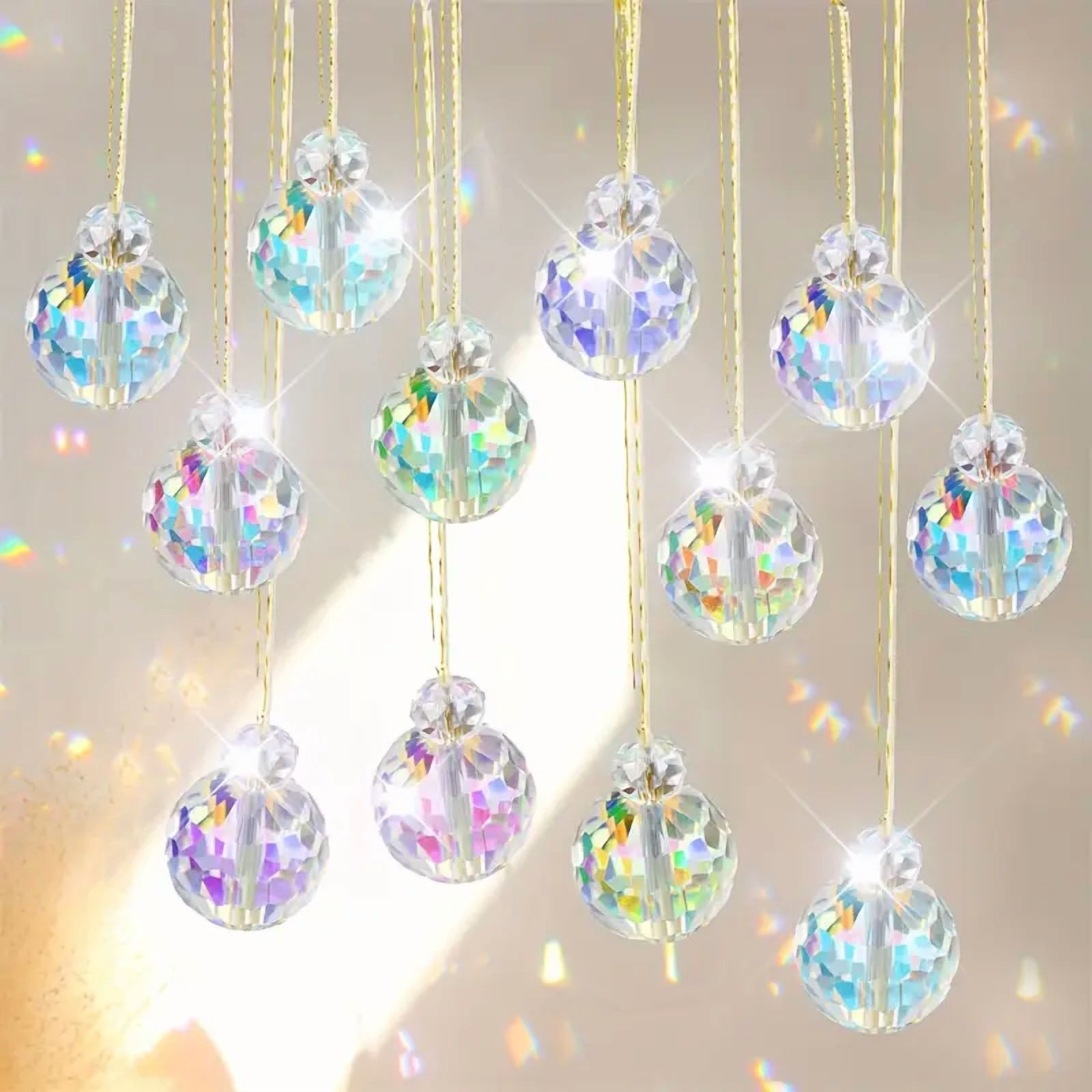 12pcs Premium Crystal Christmas Balls - Sparkling Tree Decorations ...