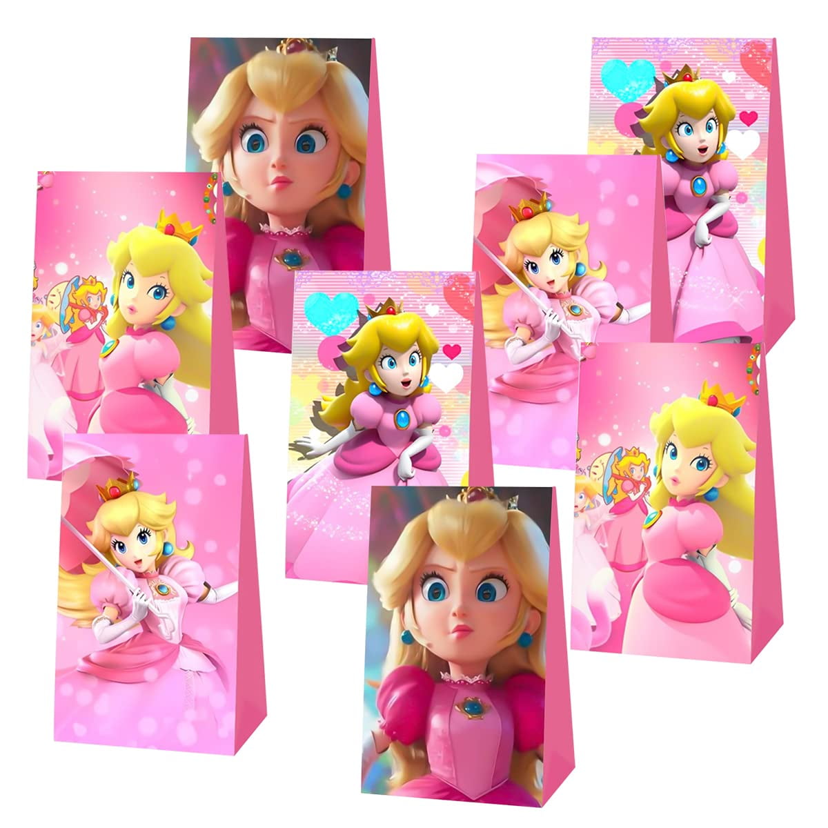 12pcs Princess CM31 Peach Party Favor Gift Bags，Princess Peach Party ...