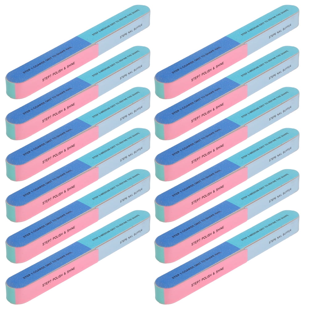 12pcs Professional Nail Files 6 Sides 7 Steps Nail Buffer Blocks ...