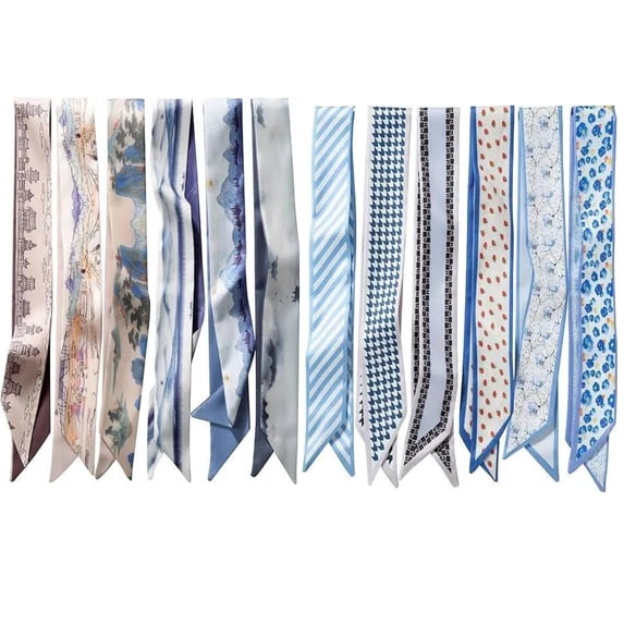 12pcs Purse Scarf Headband for Women Hair Purse Scarf Handbag Ribbon ...