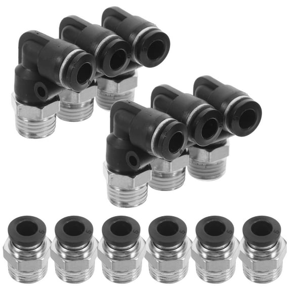 12 Pcs Pneumatic Threaded Joint Handle Air Accessories Press Switch ...