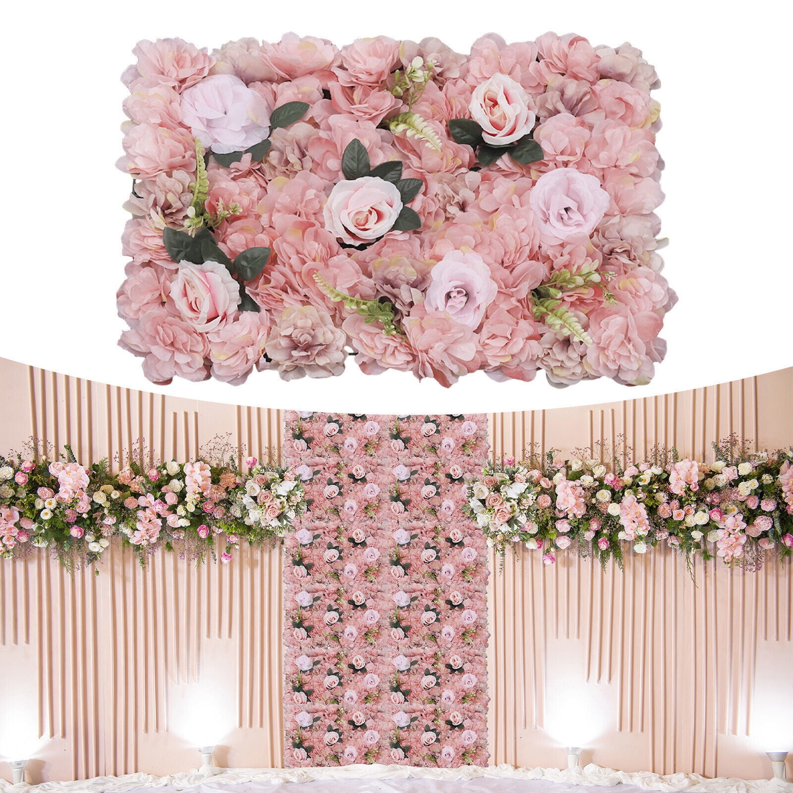 12pcs Realistic Flower Wall Background Artificial Flowers Wall Backdrop ...