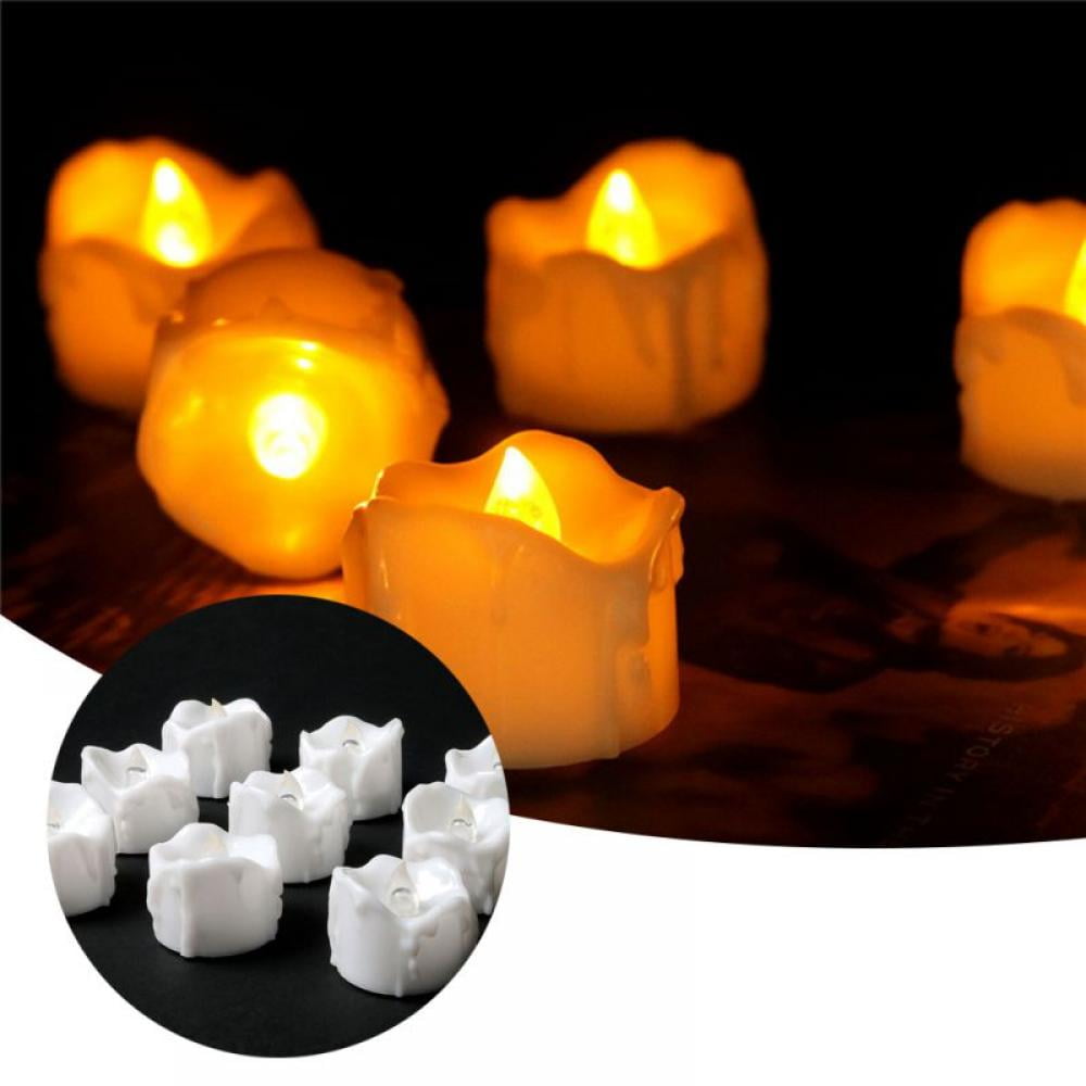 12pcs Realistic LED Tea Lights with Timer, Battery Operated Tea Candles ...