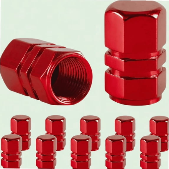 12pcs Red Car Tire Valve Stem Caps, Universal for Cars, SUVs, Bike ...