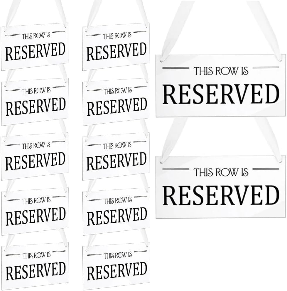 12pcs Reserved Row Signs 3.74x7.76in White Rectangle Hanging Reserved ...