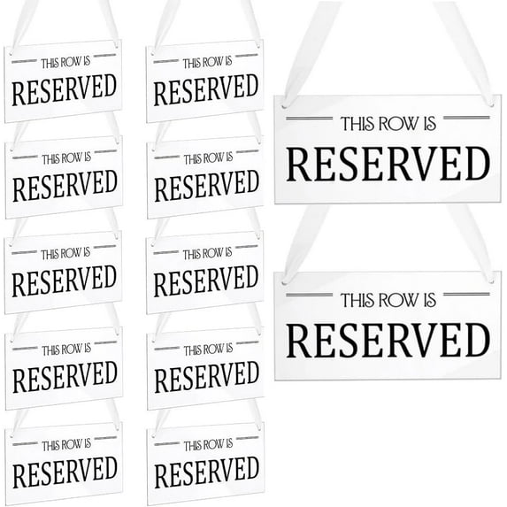 12pcs Reserved Row Signs 3.74x7.76in White Rectangle Hanging Reserved ...