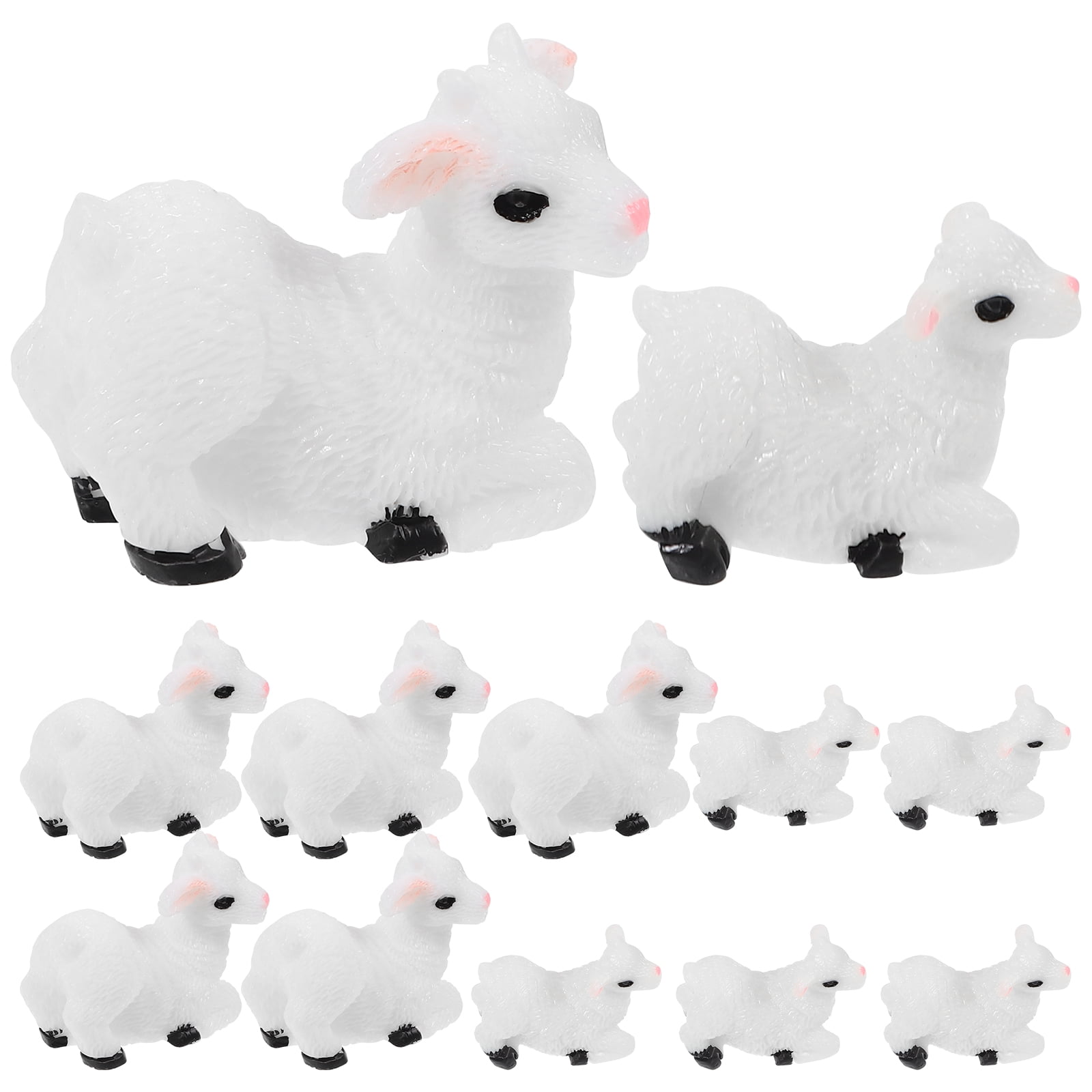 12pcs Resin Animal Figurines Mini Garden Sheep Toy Resin Sheep Figure ...
