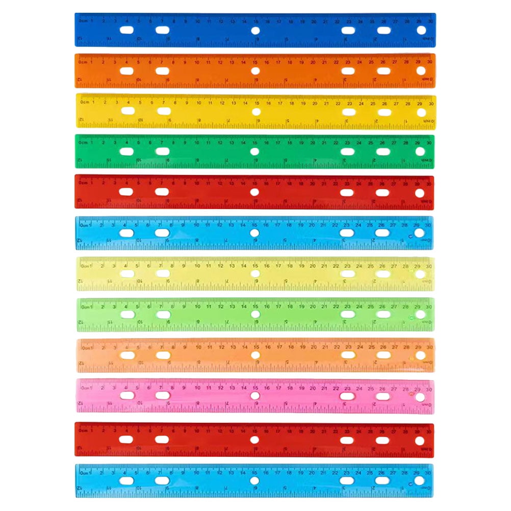 Plastic Measuring Ruler for Students and Office Use Assorted Color 12 ...